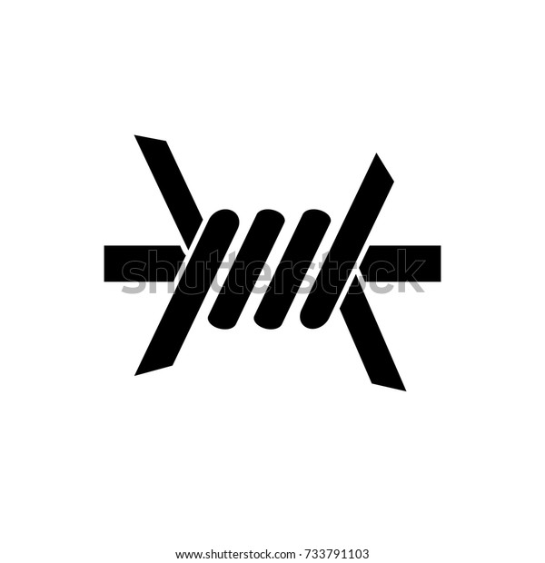 Barbed Wire Icon Stock Vector (Royalty Free) 733791103