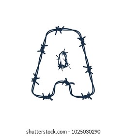 Alphabet Barbed Wire Font Letters S Stock Vector (Royalty Free) 116786230