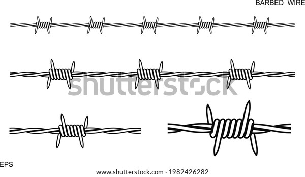 Barbed Wire Outline Isolated Barbed Wire Stock Vector (Royalty Free ...