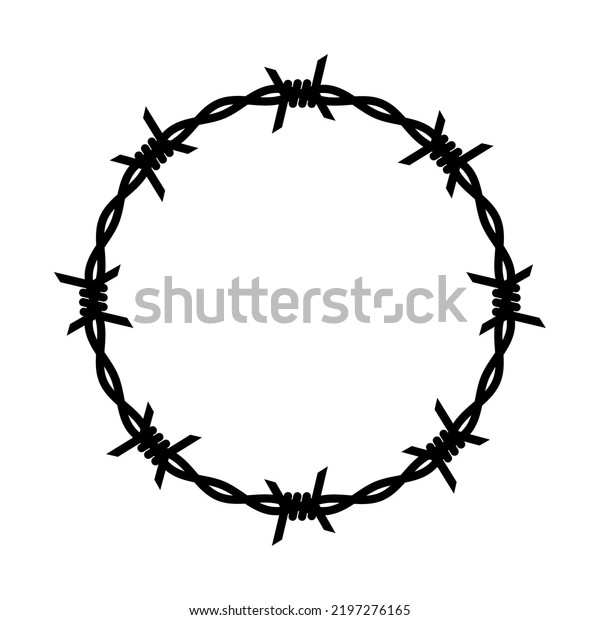 Barbed Wire Symbol Prison Prohibition Circular Stock Vector (Royalty ...