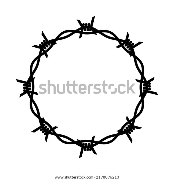 Barbed Wire Symbol Prison Prohibition Circular Stock Vector (Royalty ...
