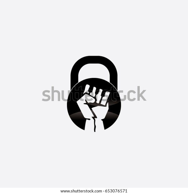 Barbel Logo Icon Hand Stock Vector (Royalty Free) 653076571 | Shutterstock