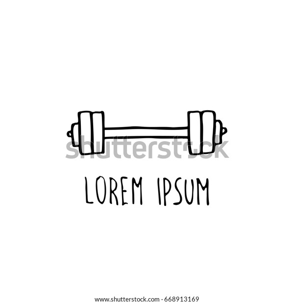 Barbell Doodle Icon Stock Vector (Royalty Free) 668913169 | Shutterstock