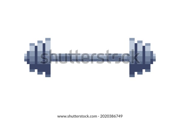 Barbell Pixel Art Icon Isolated Vector Stock Vector (Royalty Free ...