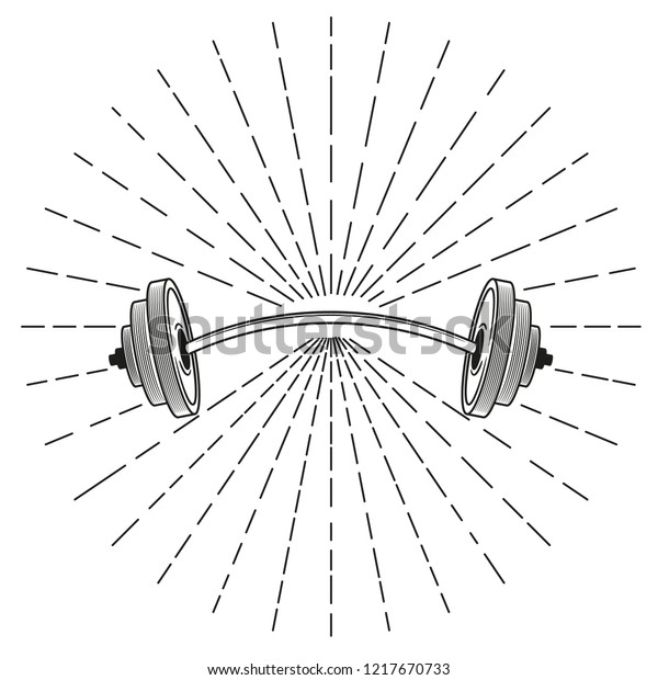 Barbell Sign Monochrome Style Vector Illustration Stock Vector (Royalty ...