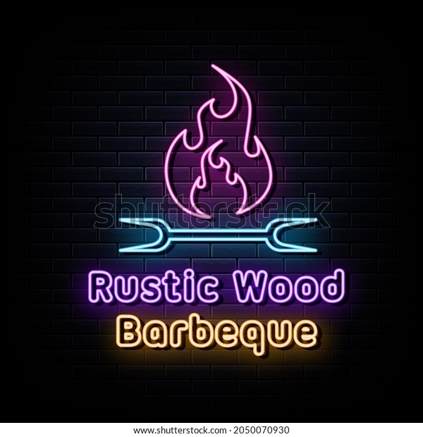 Barbeque Grill Neon Signs Vector Design Stock Vector (Royalty Free ...