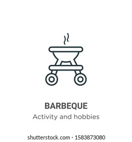 Barbeque Outline Vector Icon Thin Line Stock Vector (Royalty Free ...