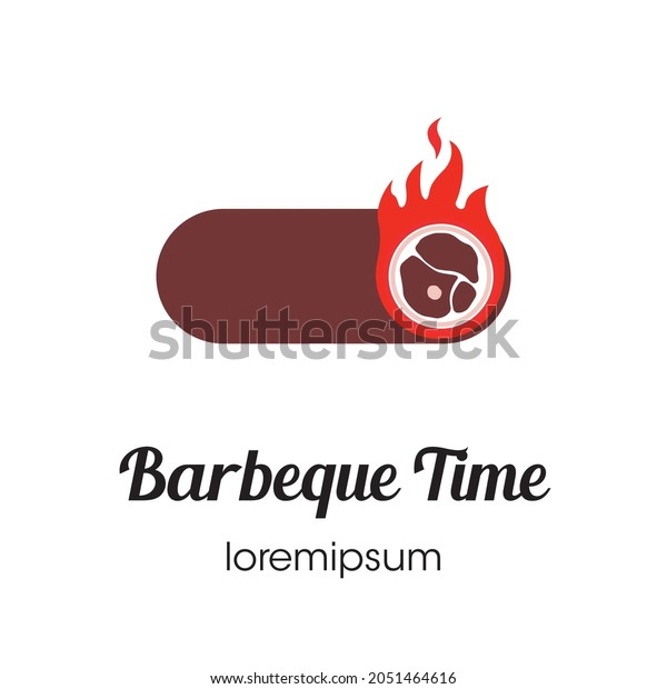 Barbeque Time Logo Symbol Template Design Stock Vector (Royalty Free ...