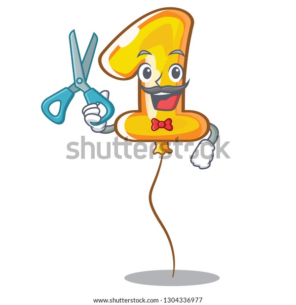 Barber Number One Balloon Cartoon Shape Stock Vector (Royalty Free ...