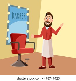 Barber Barber Shop Cartoon Style Vector Stock Vector (Royalty Free ...