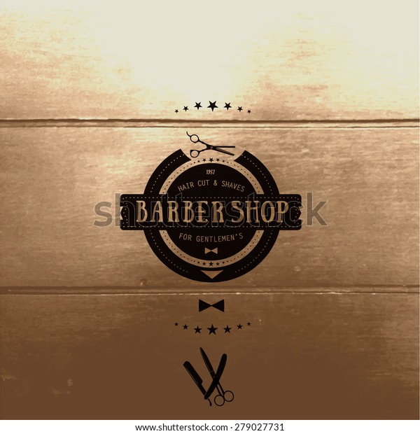 Barber Shop Logo Handwritten Text Barber Stock Vector (Royalty Free ...