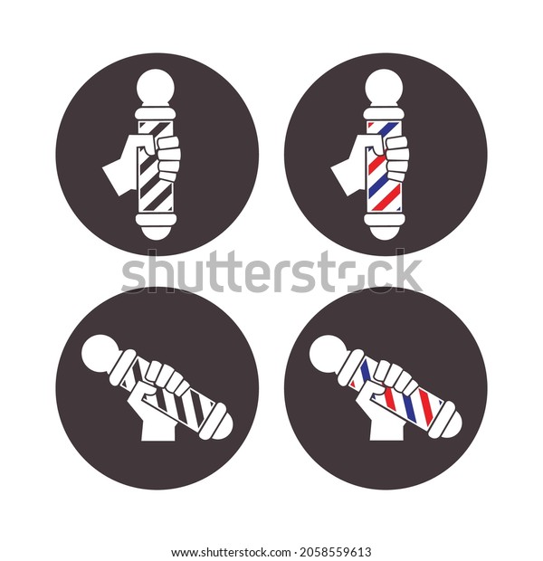 Barber Shop Logo Pole Vector Image: เวกเตอร์สต็อก (ปลอดค่าลิขสิทธิ์ ...