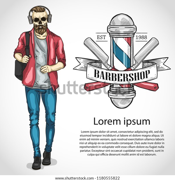 Barber Shop Vector Flyer Dangerous Razor Stock Vector (Royalty Free ...