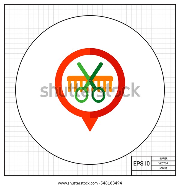 Barbershop Icon Map Pin Stock Vector (Royalty Free) 548183494 ...