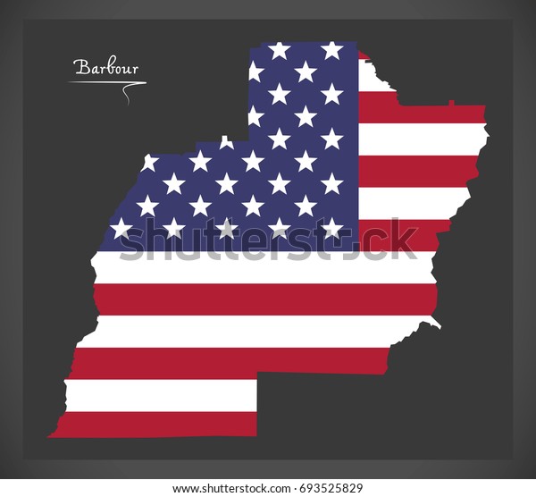 Barbour County Map Alabama Usa American Stock Vector (Royalty Free ...