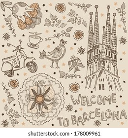Barcelona Background Welcome Barcelona Stock Vector (Royalty Free ...