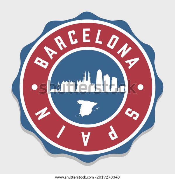 Barcelona Spain Badge Map Vector Seal Stock Vector (Royalty Free ...