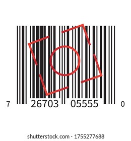 Barcode Closeup Against White Background Stock Vector (Royalty Free ...