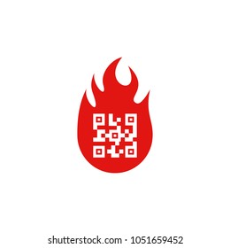 Barcode Fire Logo Icon Design Stock Vector (Royalty Free) 1051659452 ...