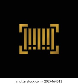 Barcode Gold Plated Metalic Icon Logo Stock Vector (Royalty Free ...