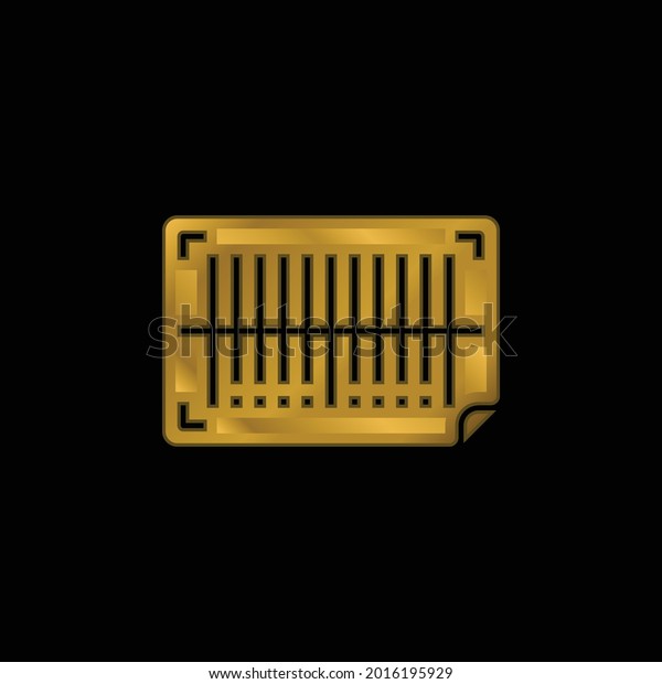 Barcode Gold Plated Metalic Icon Logo Stock Vector (Royalty Free ...