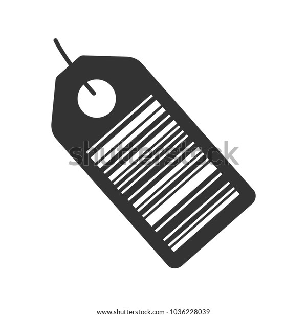 Barcode label glyph icon. Serial number. Silhouette symbol. Negative ...