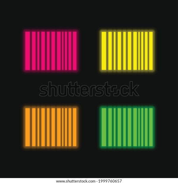 Barcode Lines Four Color Glowing Neon Stock Vector (Royalty Free ...