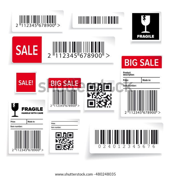 Barcode Packaging Labels Stickers Vector Stock Vector (Royalty Free ...
