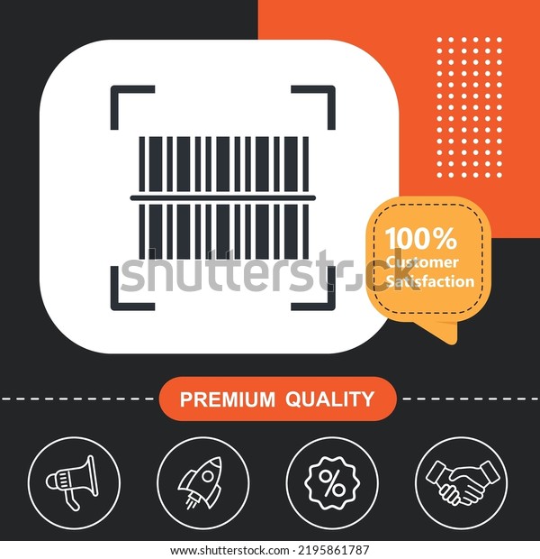Barcode Scanner Icon Orange Black Background Stock Vector (Royalty Free ...