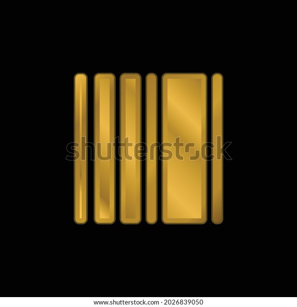 Barcode Square Variant Gold Plated Metalic Stock Vector (Royalty Free ...