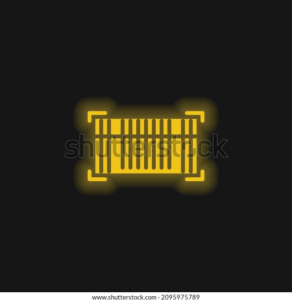 Barcode Yellow Glowing Neon Icon Stock Vector (Royalty Free) 2095975789 ...