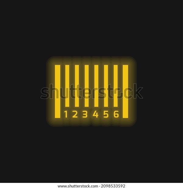 Barcode Yellow Glowing Neon Icon Stock Vector (Royalty Free) 2098533592 ...