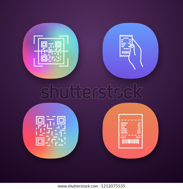 Barcodes App Icons Set Uiux User Stock Vector (Royalty Free) 1212075535 | Shutterstock