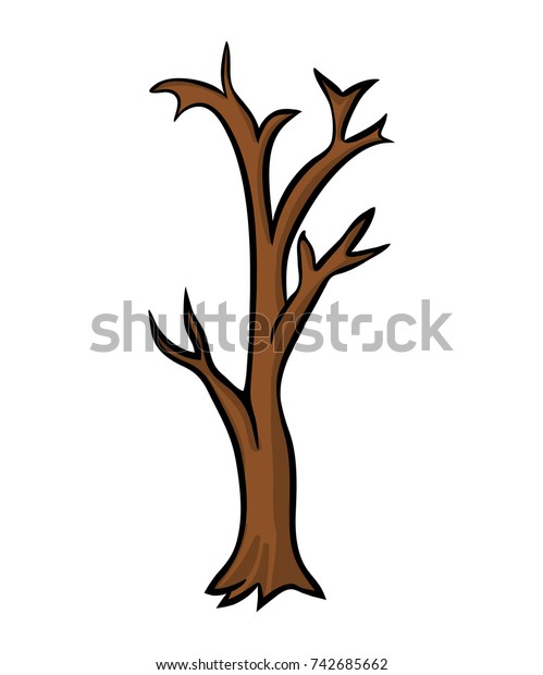 Bare Tree Cartoon Vector Design Isolated Stock Vector (Royalty Free ...