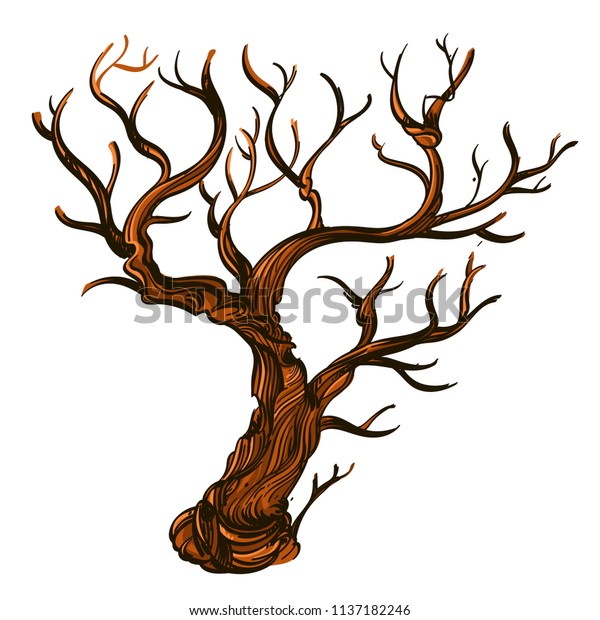 Bare Tree Hand Drawn Sketch Style Stock Vector (Royalty Free ...