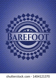 Barefoot Emblem Denim Texture Vector Illustration Stock Vector (Royalty ...