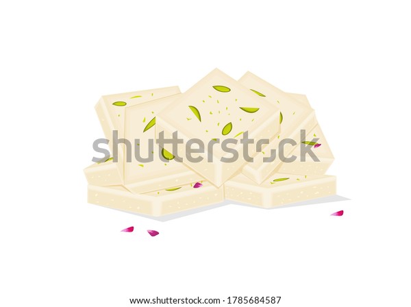 Barfi Indian Sweet Dish Vector Stock Vector (Royalty Free) 1785684587 ...