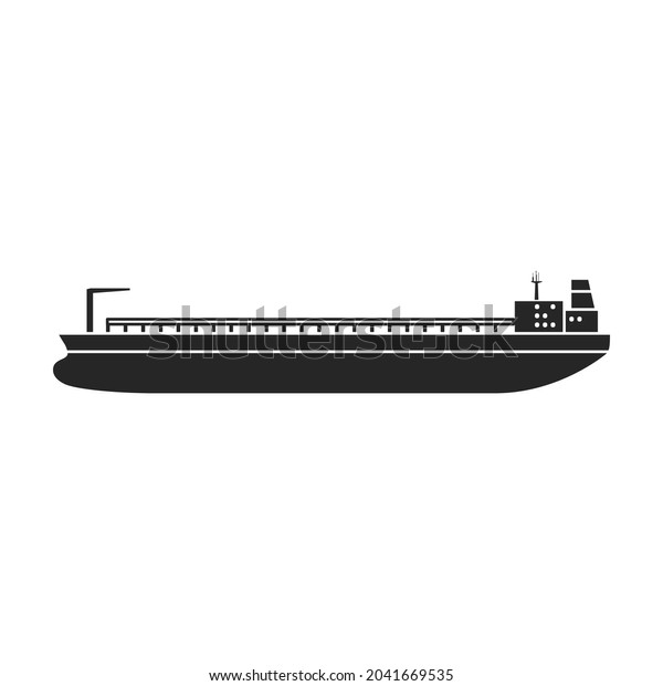Barge Vector Iconblack Vector Icon Isolated Stock Vector (Royalty Free ...