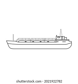 Barge Vector Iconoutline Vector Icon Isolated Stock Vector (Royalty ...