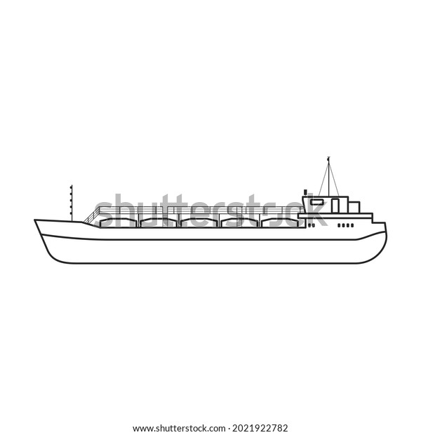 Barge Vector Iconoutline Vector Icon Isolated Stock Vector (Royalty ...