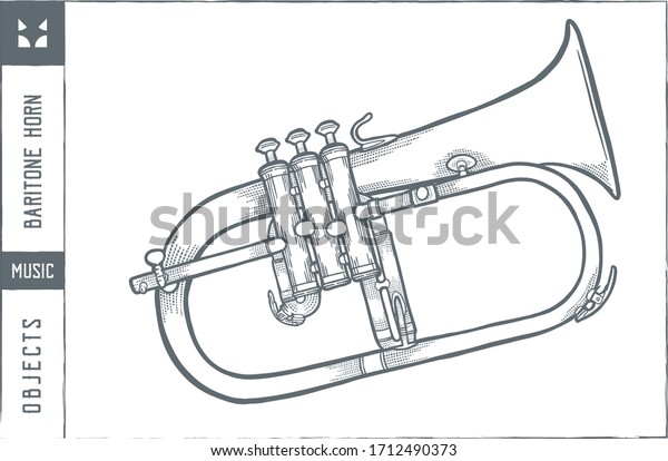 Baritone Horn Vector Illustration Hand Drawn Stock Vector (Royalty Free ...
