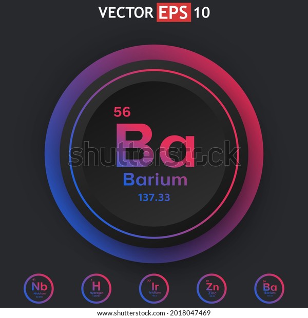 Barium Chemical Element Periodic Table Color Stock Vector (Royalty Free ...