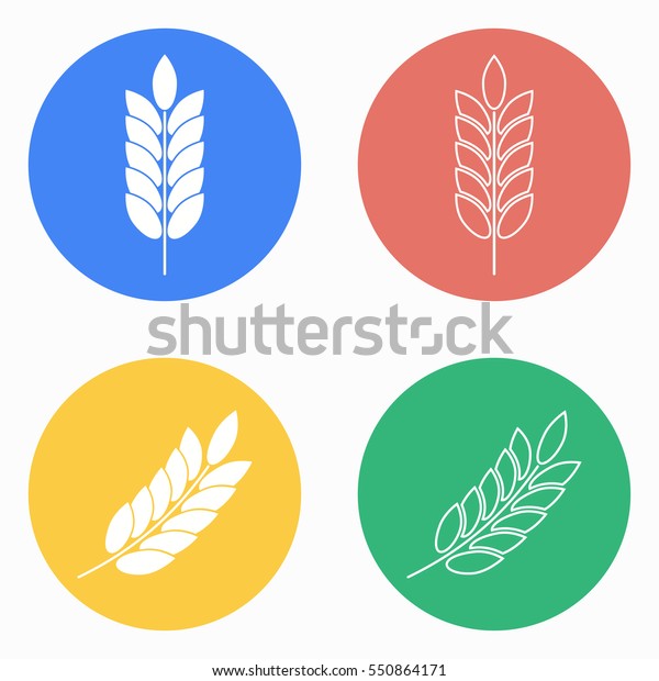 Barley Vector Icons Set White Illustration Stock Vector (Royalty Free ...