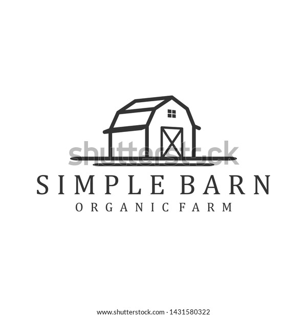 Barn house farm logo simple minimalist, family farm field organic.