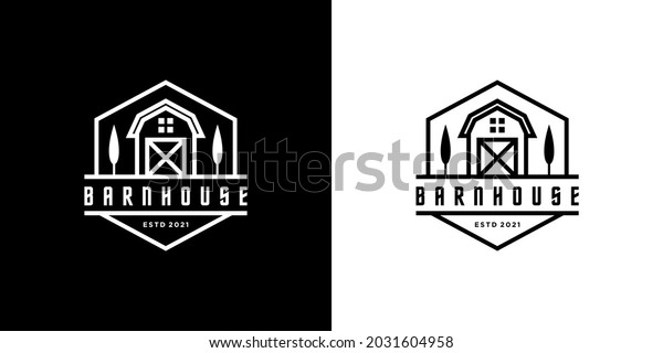 Barn House Logo Vector Design Emblem Stock Vector (Royalty Free ...