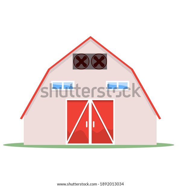 Barn House On White Background Red Stock Vector (Royalty Free ...