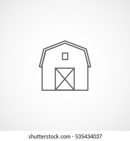 Barn Line Icon On White Background Stock Vector (Royalty Free ...