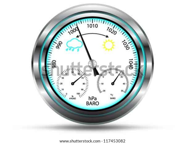 Barometer Instrument Two Extra Scales Measuring Stock Vector (Royalty ...