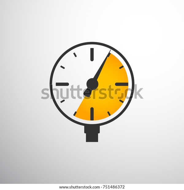 Barometer Pressure Gauge Black Yellow On Stock Vector (Royalty Free ...