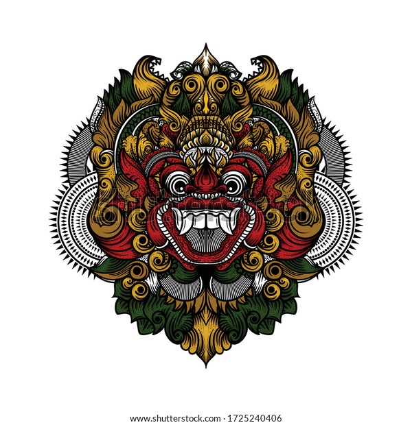 Barong Bali Pattern Illustration Doodle Stock Vector (Royalty Free ...